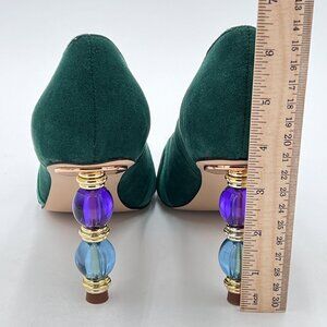 XYD | Shoes | Xyd Green Gradient Wave Pointed Toe Party Pumps Jewelry ...
